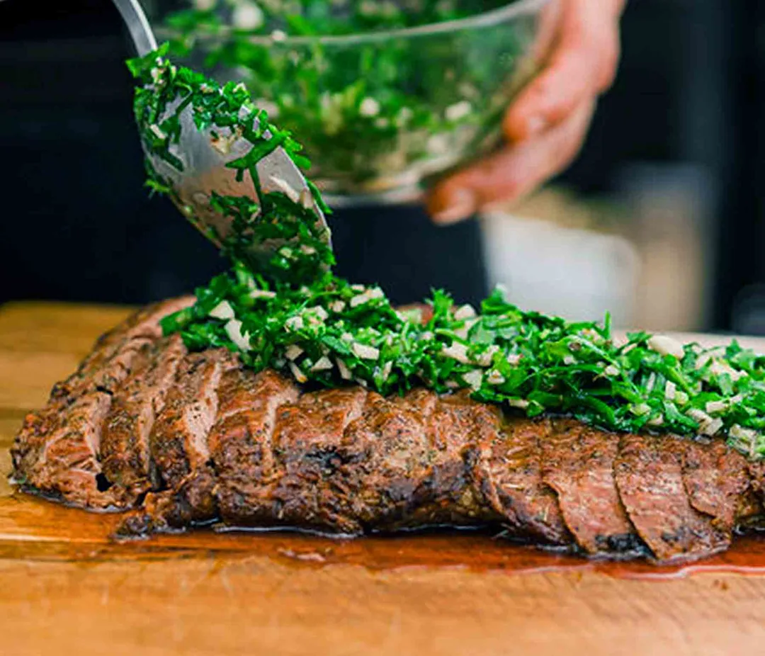 Grilled Flank Steak with Chimichurri Sauce Recipe | Kingsford™