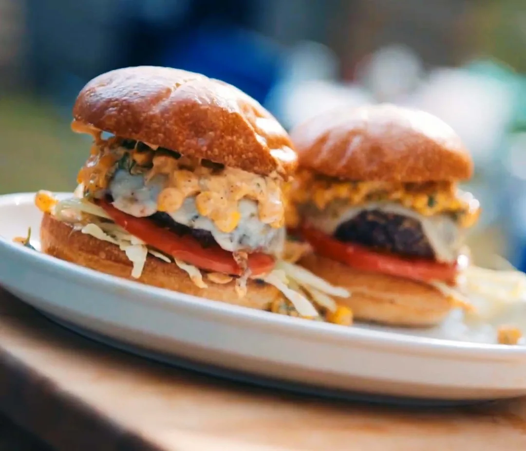 Summer Corn Burgers with Pepper Jack & Lime Mayo | Kingsford™