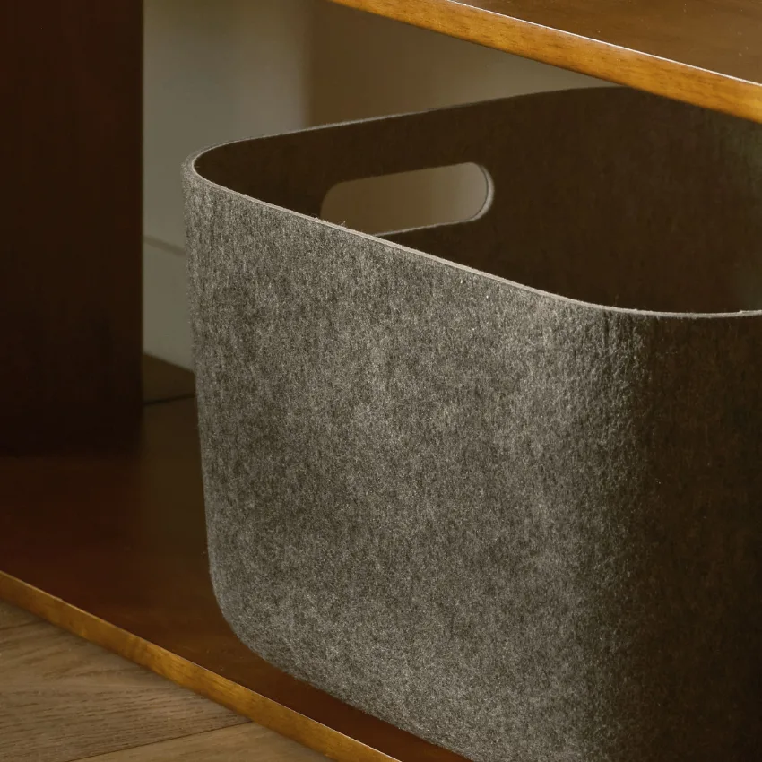 Gray Felt Storage Bins