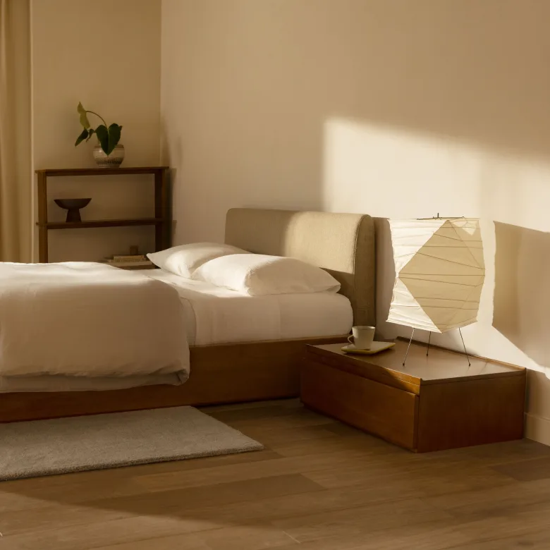 Nest Low Nightstand - Minimalist Bedside Table