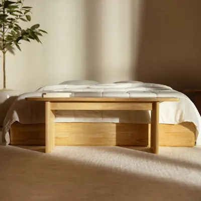 Modern Wood Pillar Bench