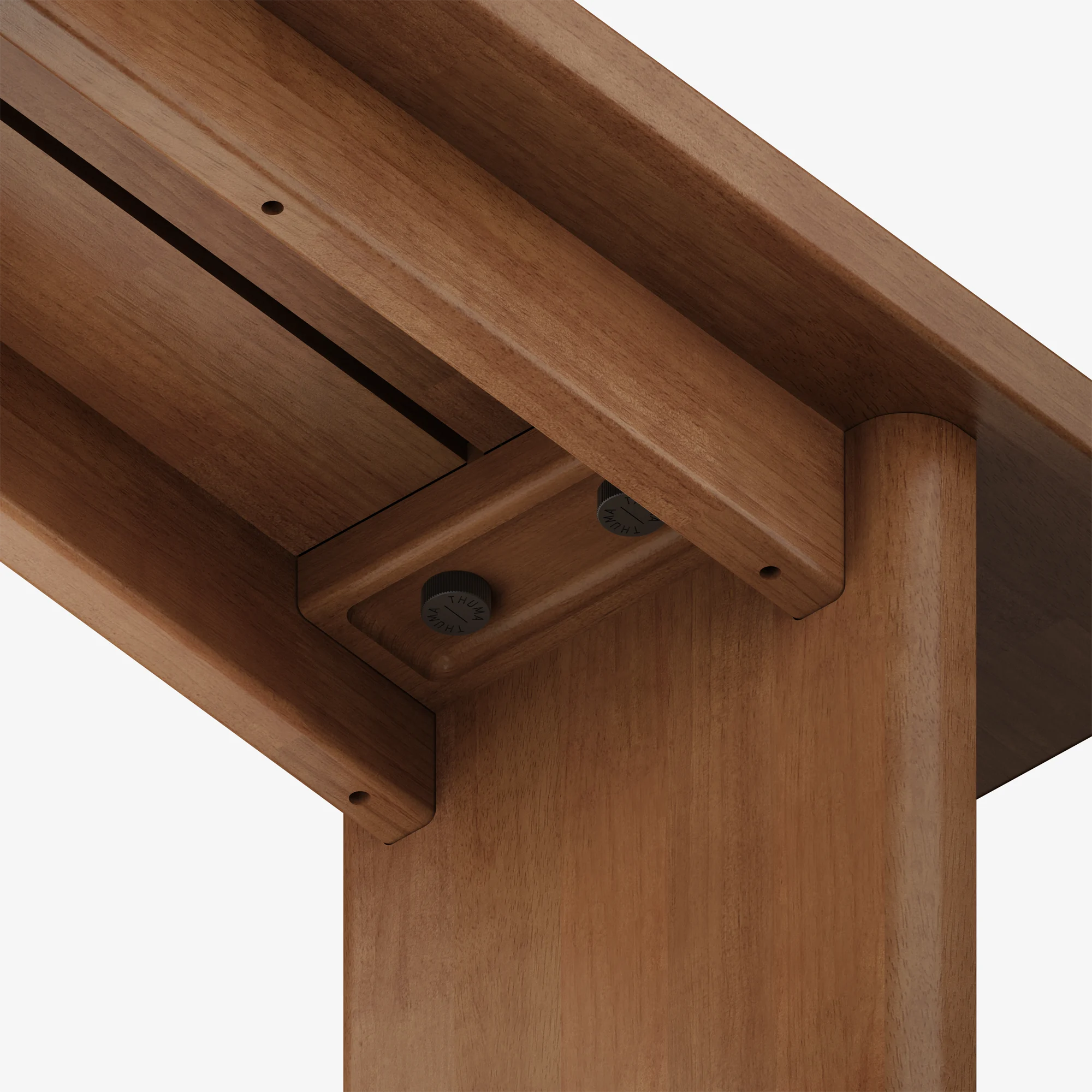 Modern Wood Pillar Bench