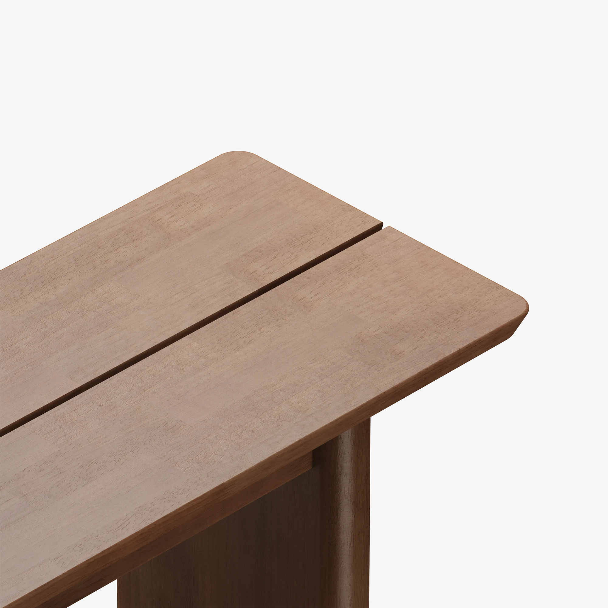 Modern Wood Pillar Bench