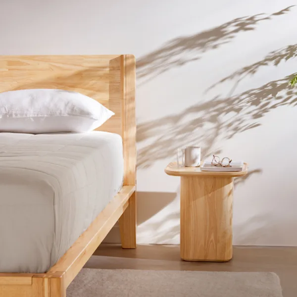 Wood Pedestal Side Table | Thuma