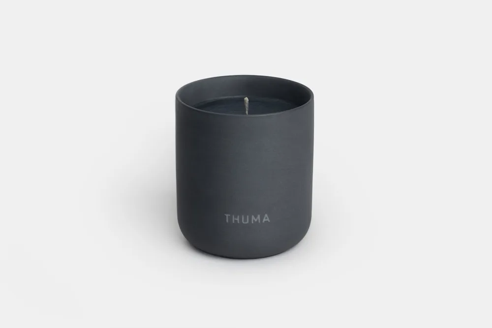 Black Ceramic Candle - Amber & Tonka