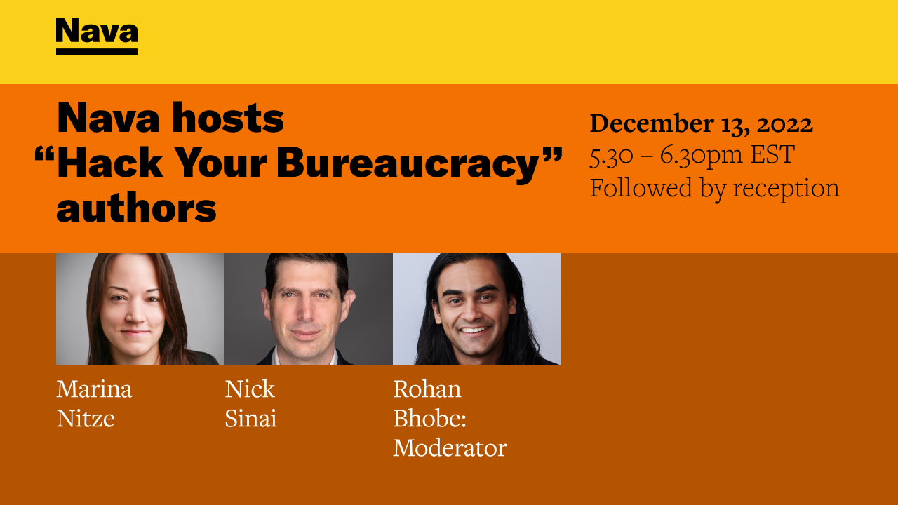 Fireside chat with "Hack Your Bureaucracy" authors Marina Nitze and Nick Sinai | Nava