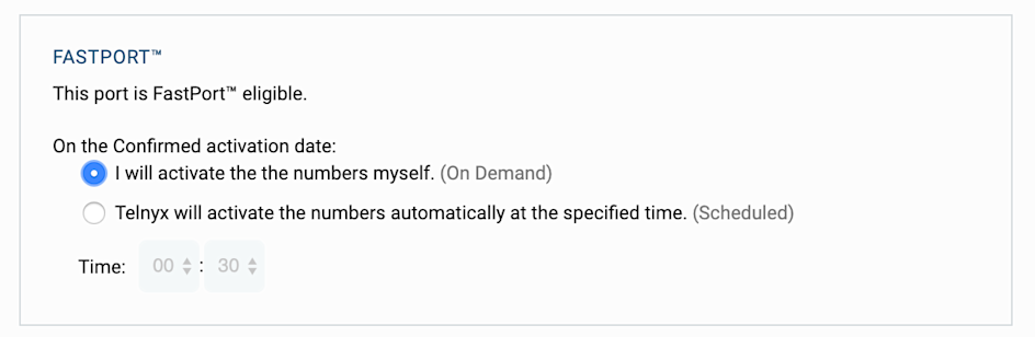 FastPortⓇ - Number Porting On Demand