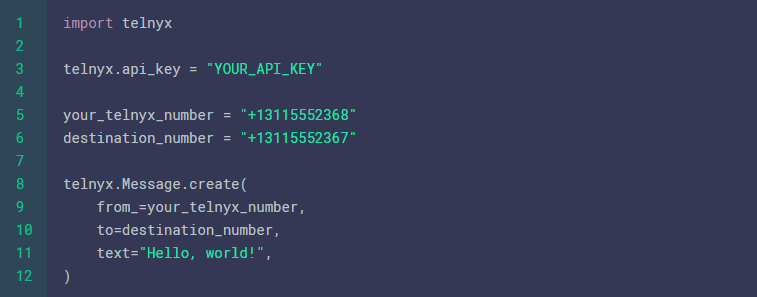 Send SMS With Telnyx Python SDK