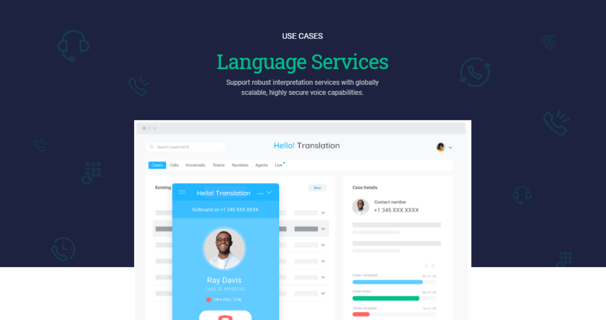 Support language services with secure, reliable voice.