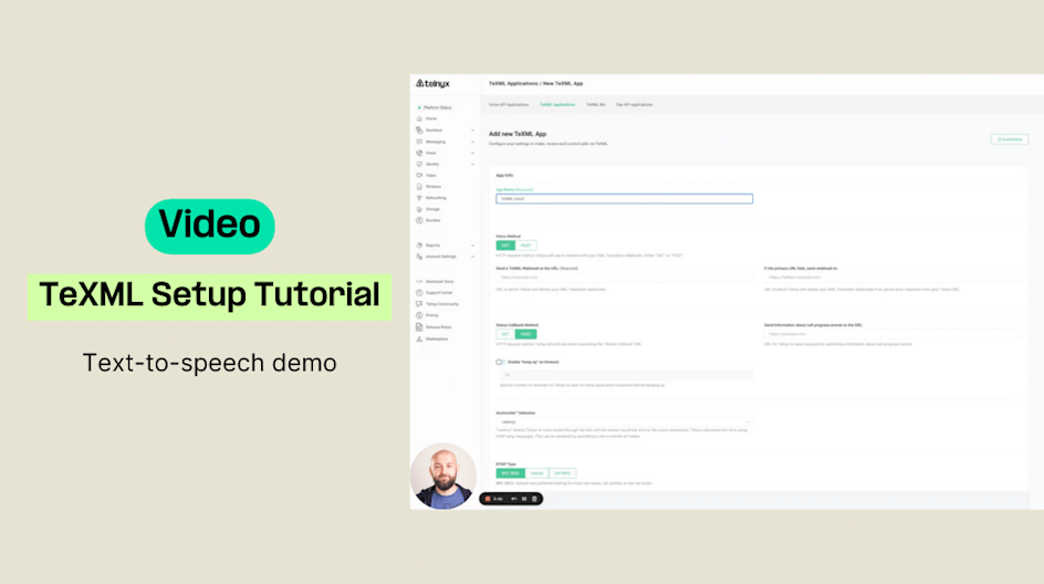 VIDEO: TeXML Setup tutorial - easy programmable voice
