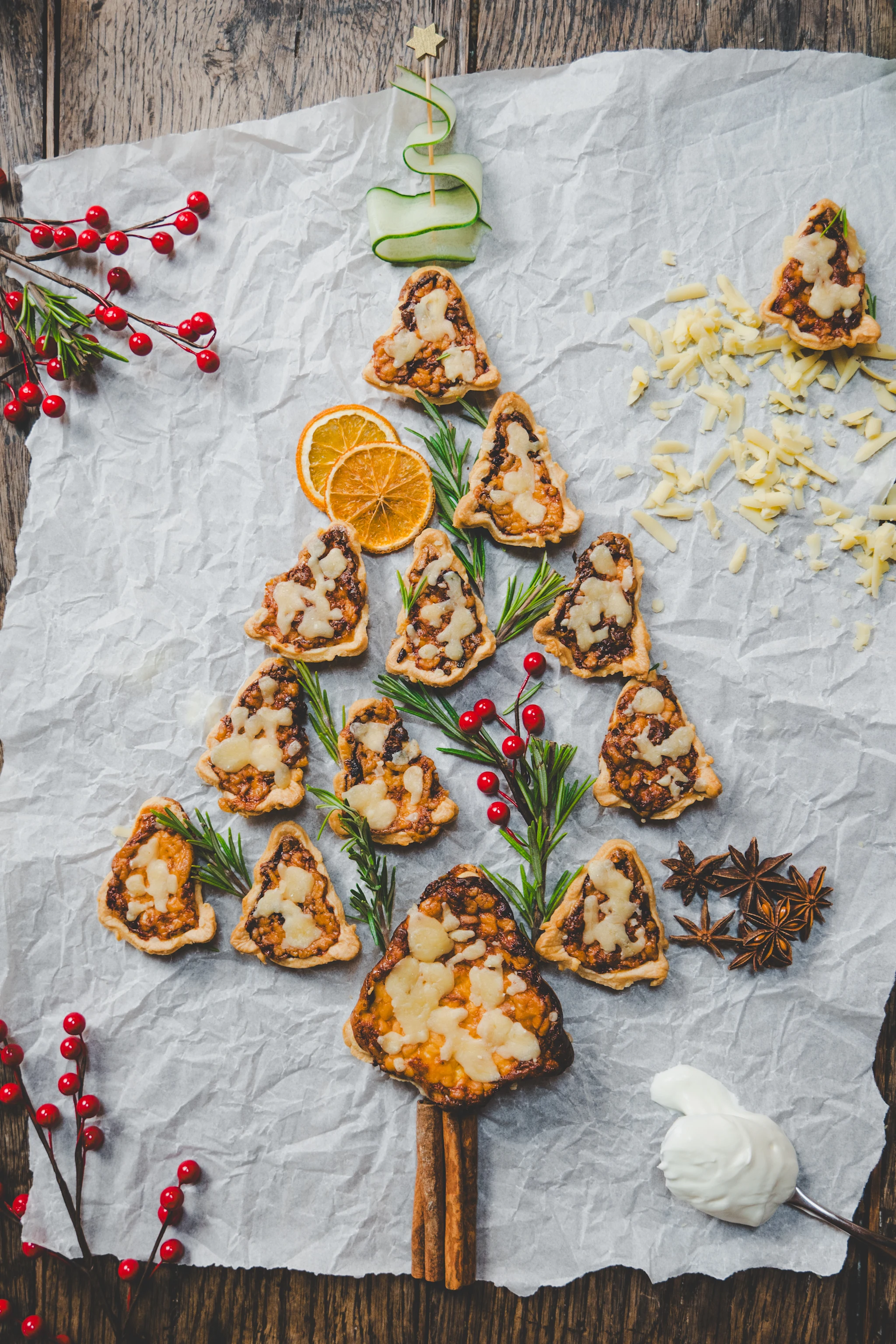 Mini Quiche Lorraine Christmas Tree Tarts - Yeo Valley Organic