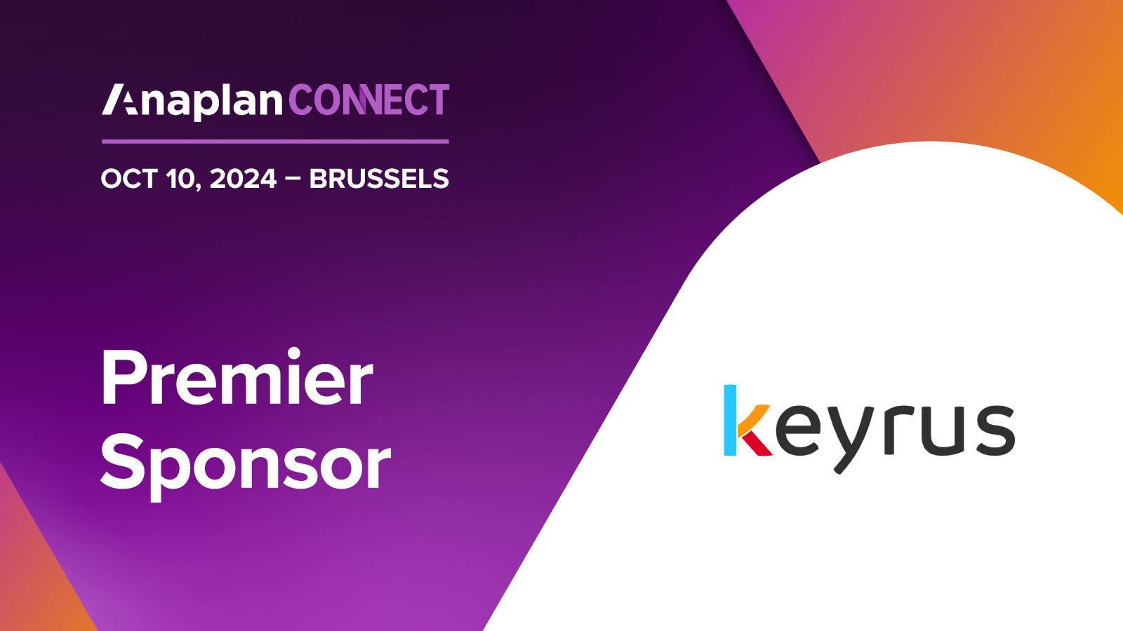 Keyrus is Proud to be a Premier Sponsor of Anaplan Connect Belgium