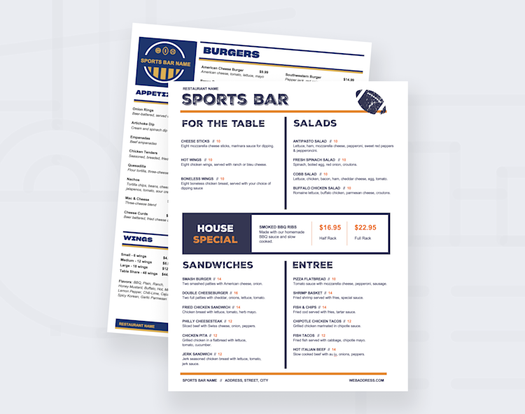 Sports Bar Menu Templates | Toast POS