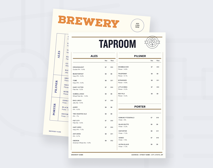 Brewery Menu Templates | Toast POS