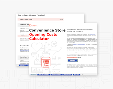 Convenience Store Opening Costs Calculator | Toast