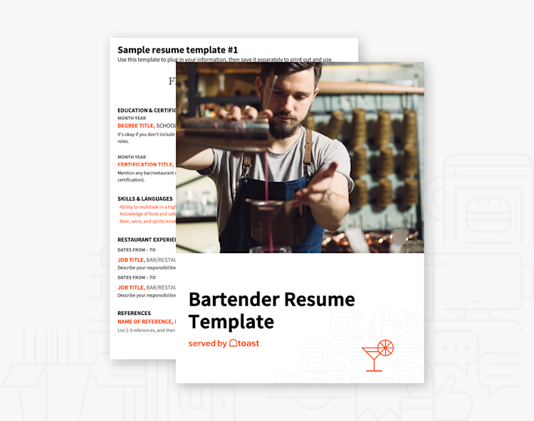 Bartender Resume Template | Toast POS