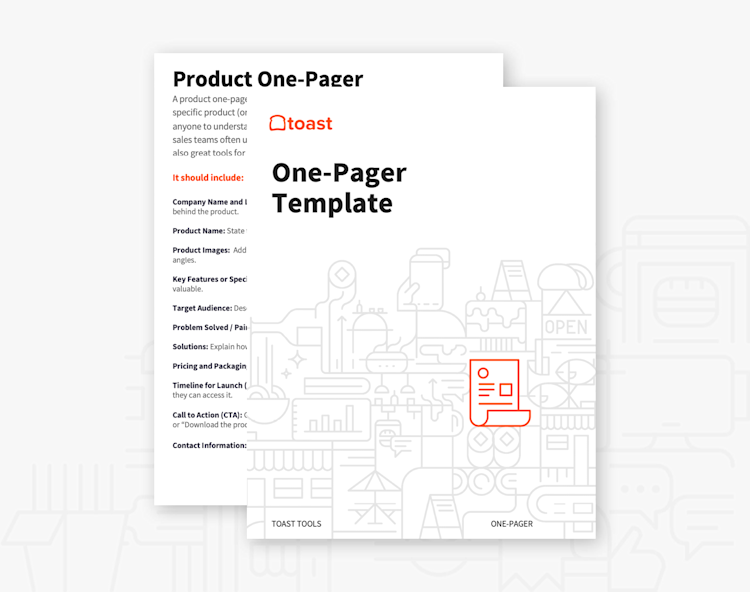 One Pager Template | Toast