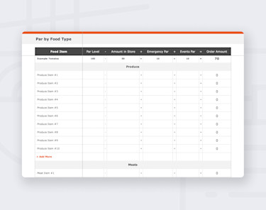 Par Sheet Template | Toast POS