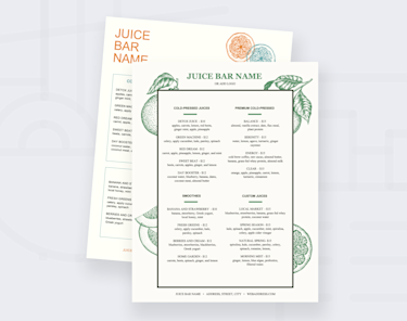 Juice Bar Menu Templates | Toast POS