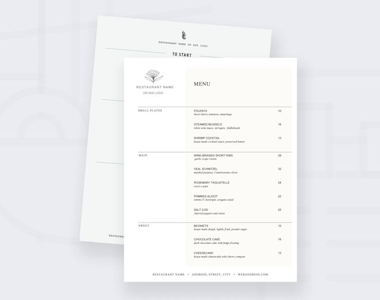 Fine Dining Menu Templates | Toast POS