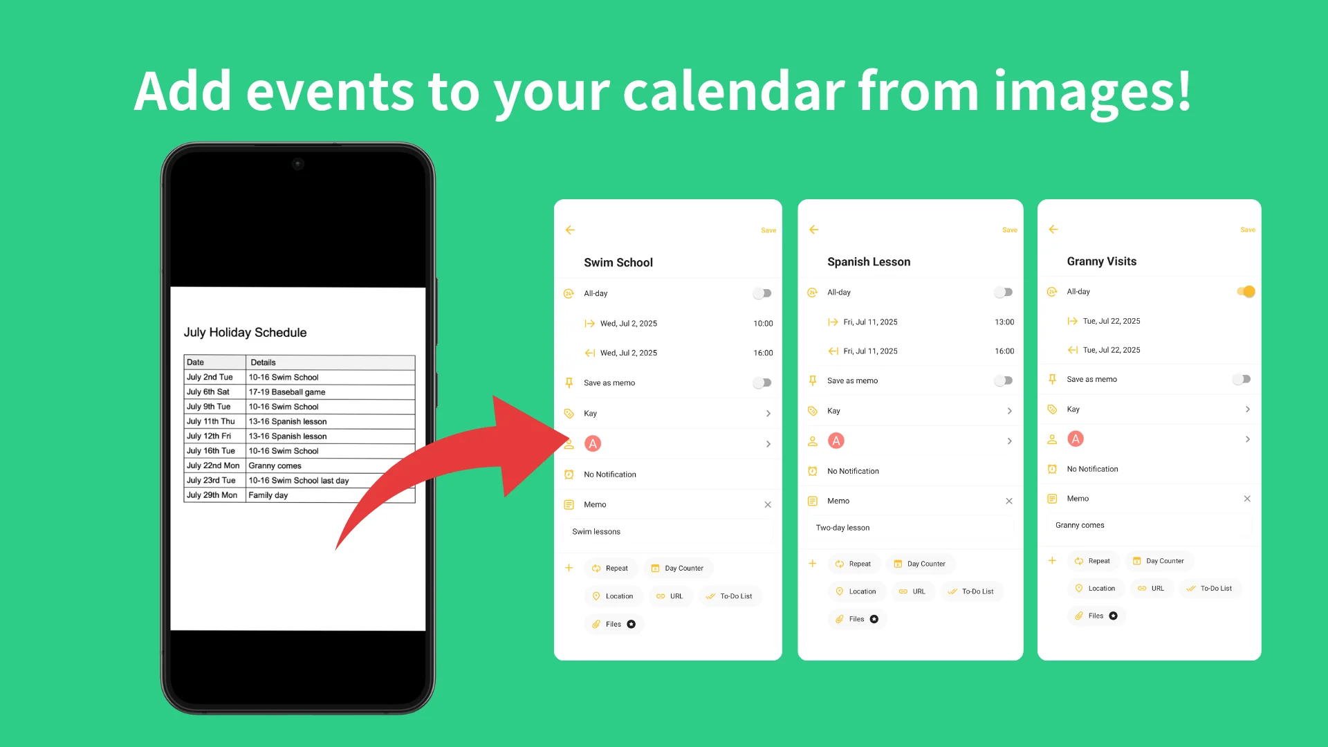 From a handout straight to the calendar! "Event Scan Function" for ...