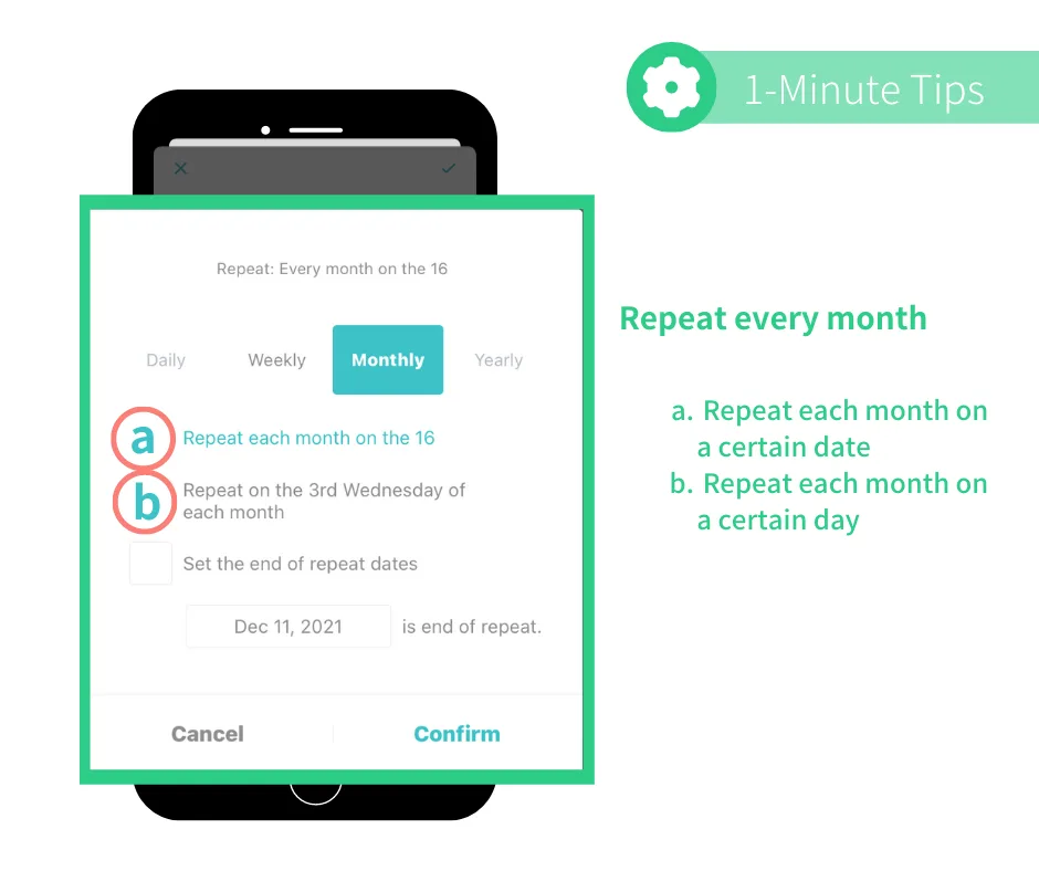 Tips! Create repeating events! - TimeTree