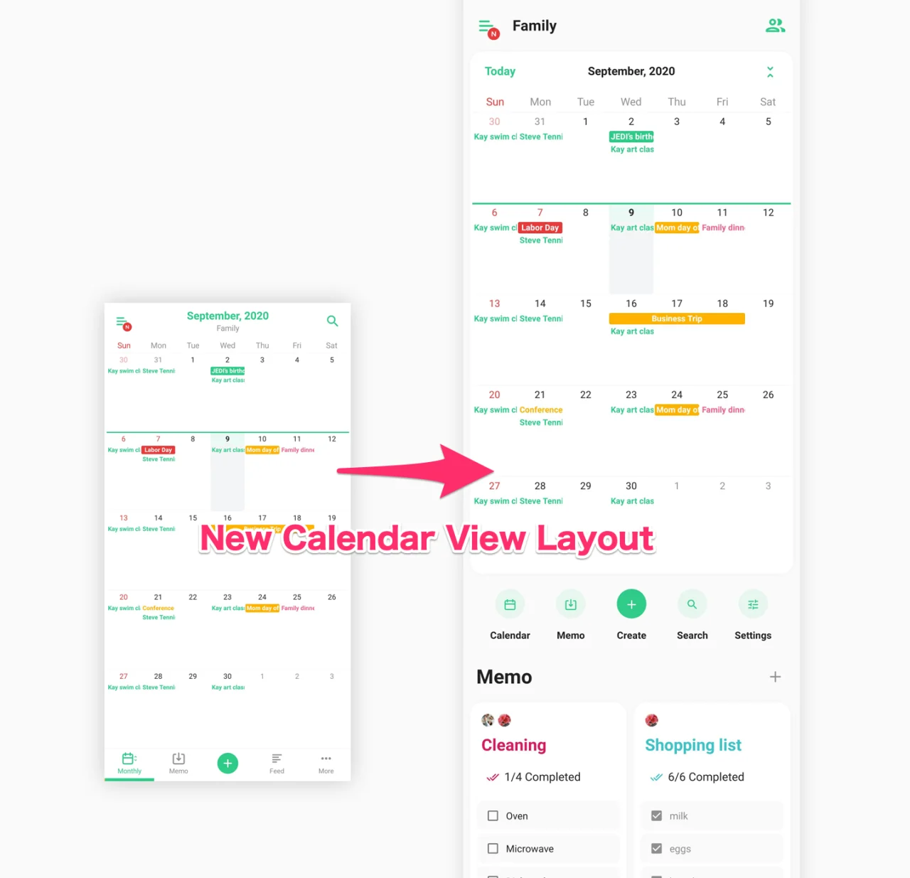 New Calendar View Layout - TimeTree
