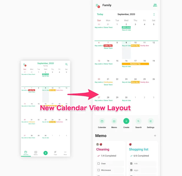 New Calendar View Layout - TimeTree