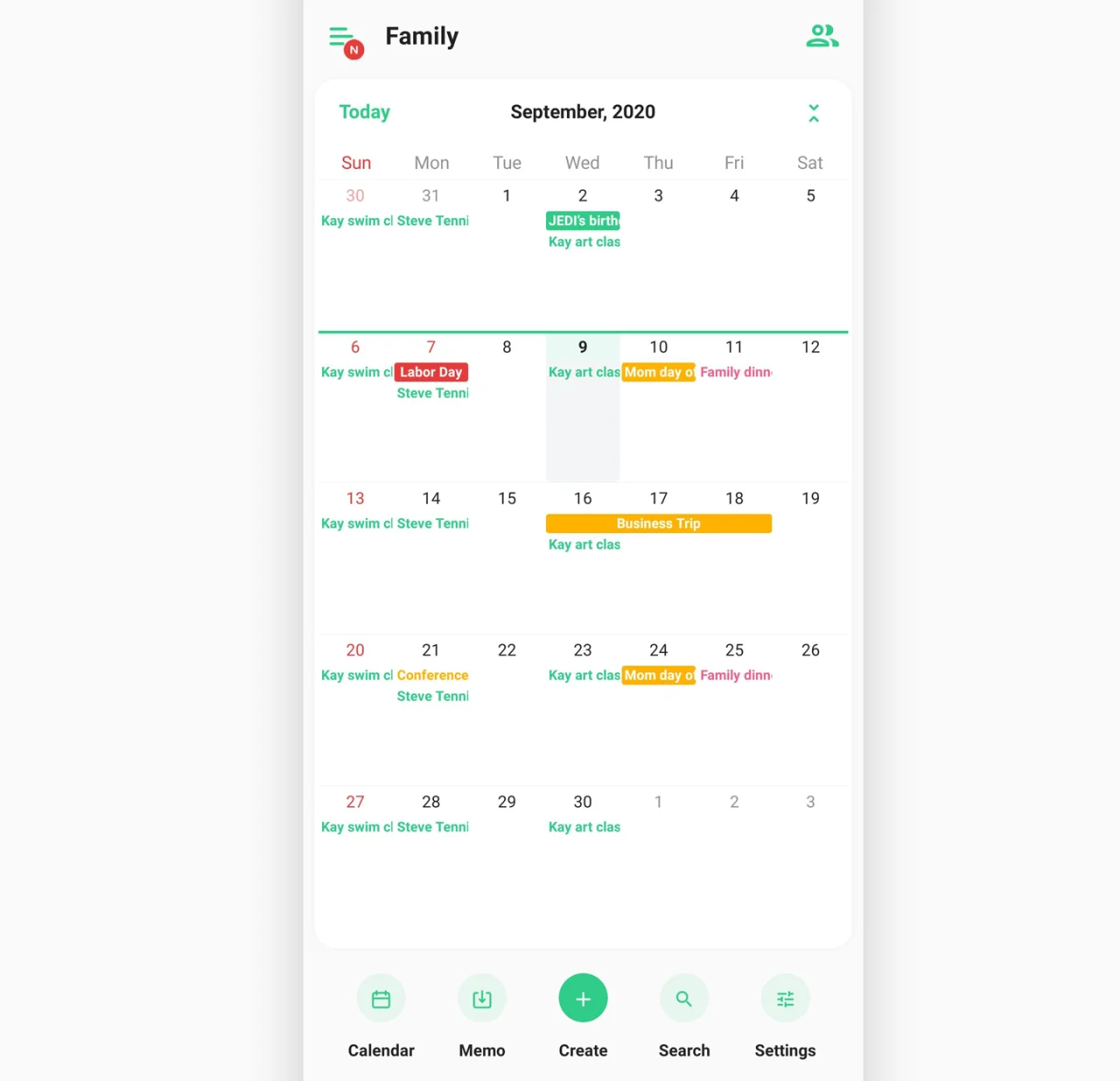 New Calendar View Layout - TimeTree