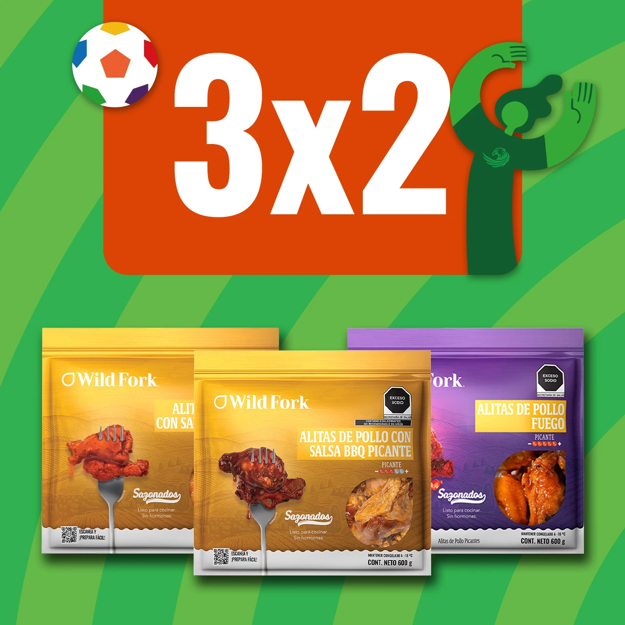 Kit 3x2 Alitas Buffalo BBQ Fuego| Wild Deals