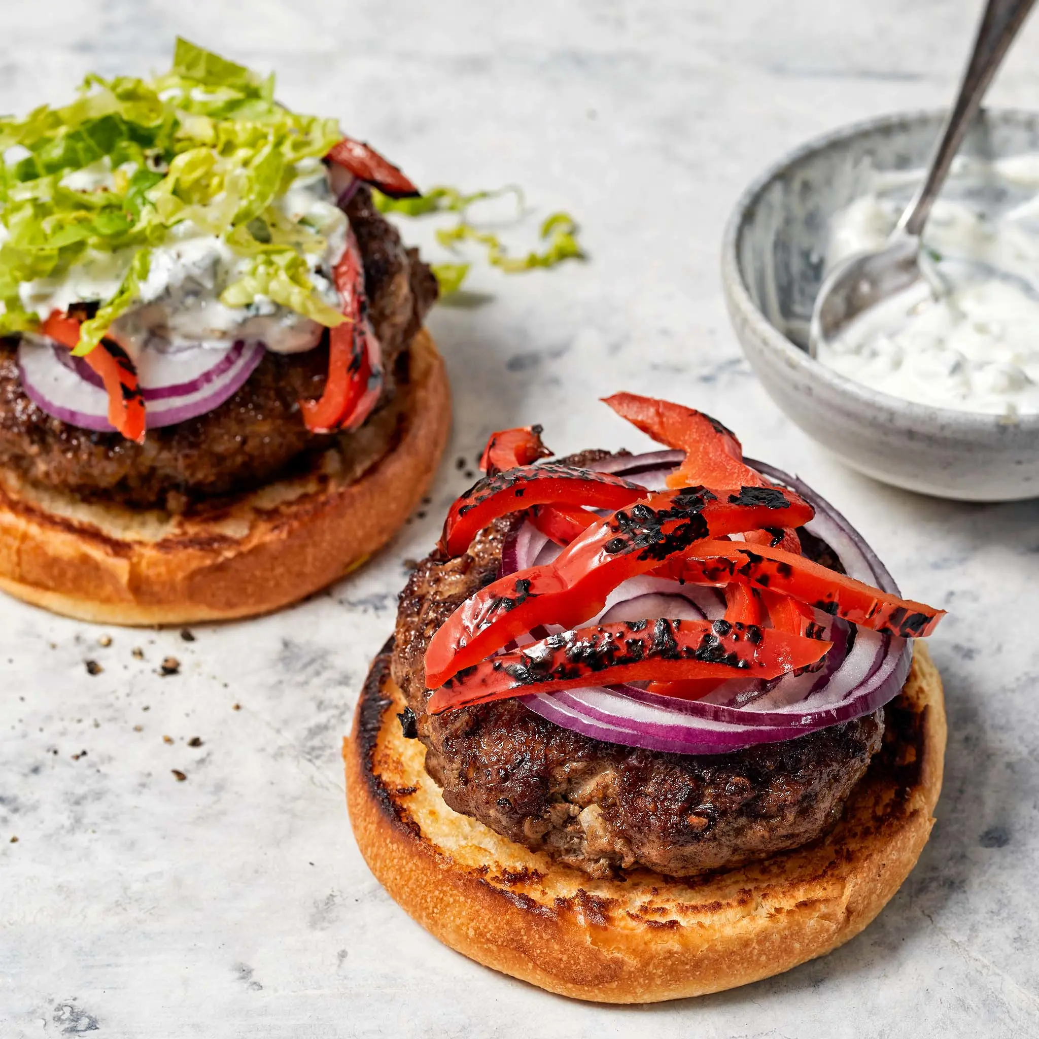 Greek Lamb Burgers With Tzatziki