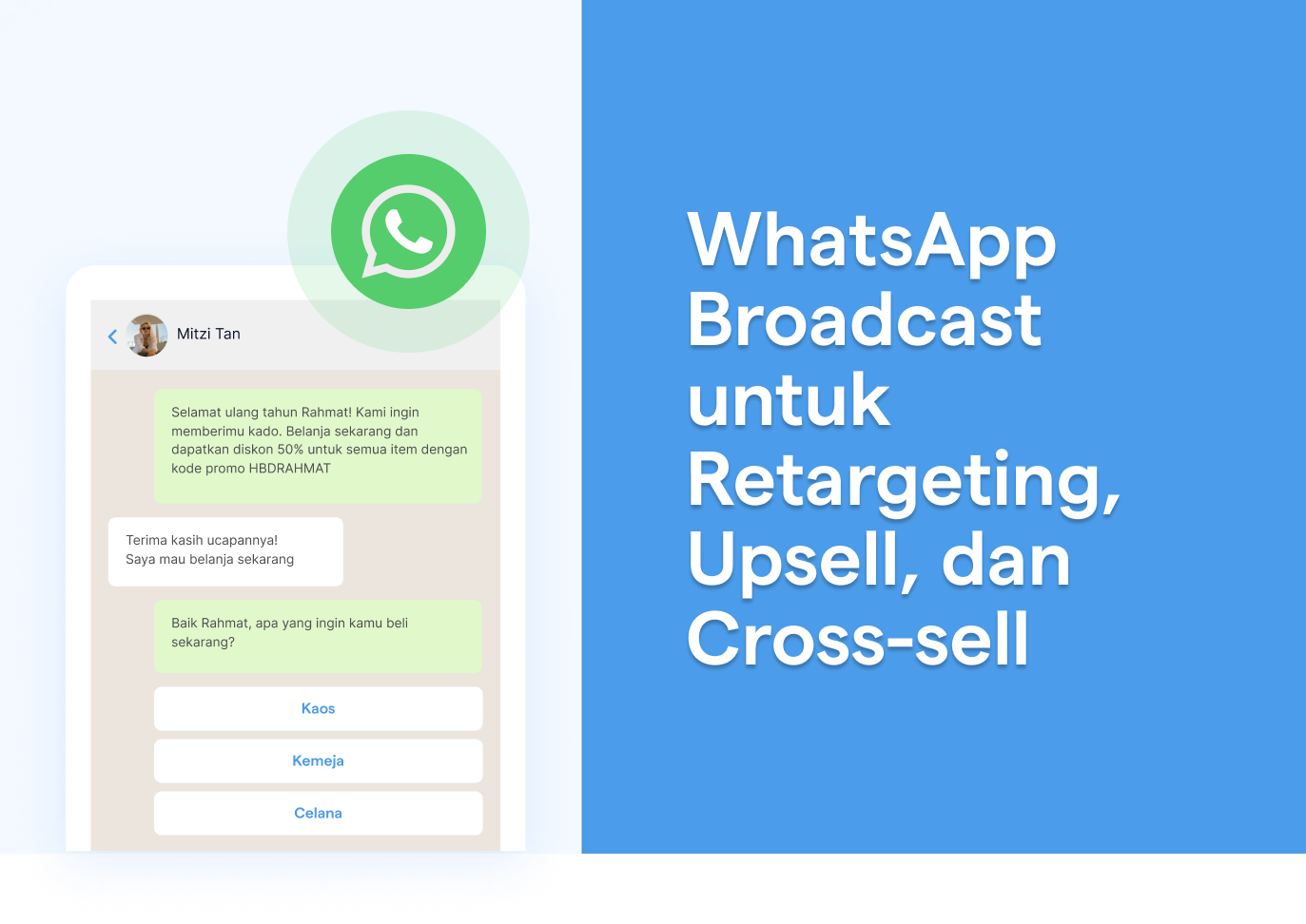 Aplikasi broadcast WhatsApp SleekFlow untuk marketing
