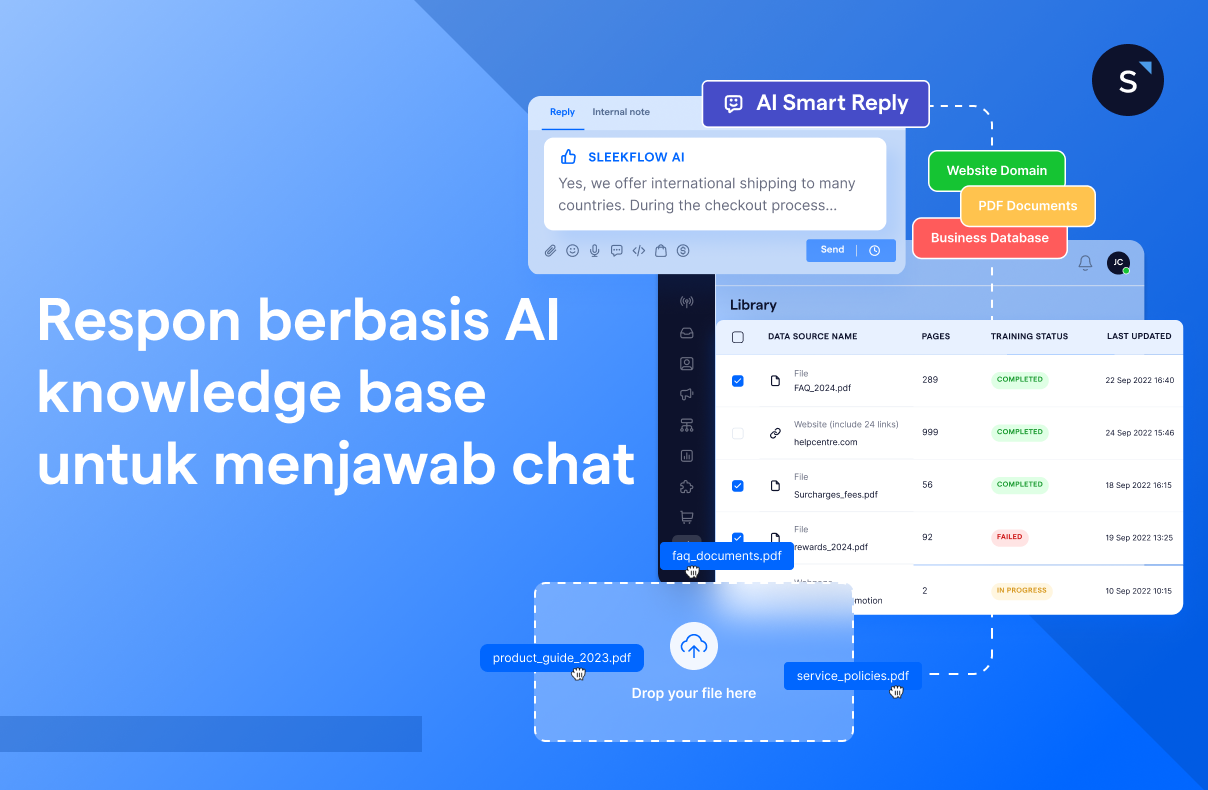 AI knowledge base untuk jawaban pesan otomatis yang akurat