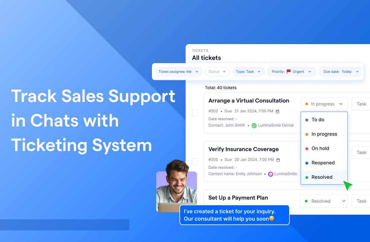 Ticketing System for Sales Support in WhatsApp and Messaging Apps