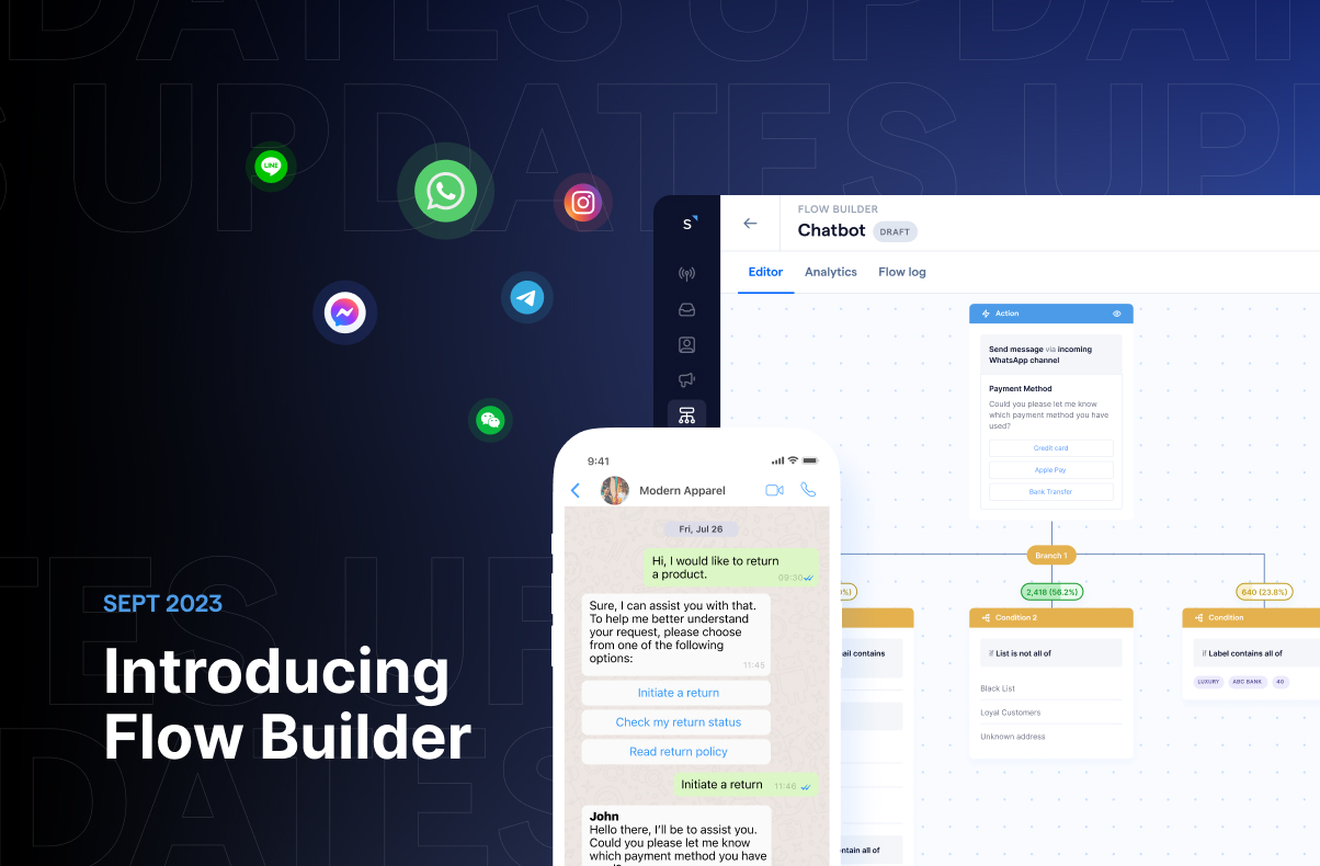 Flow Builder for omnichannel chatbot and automation