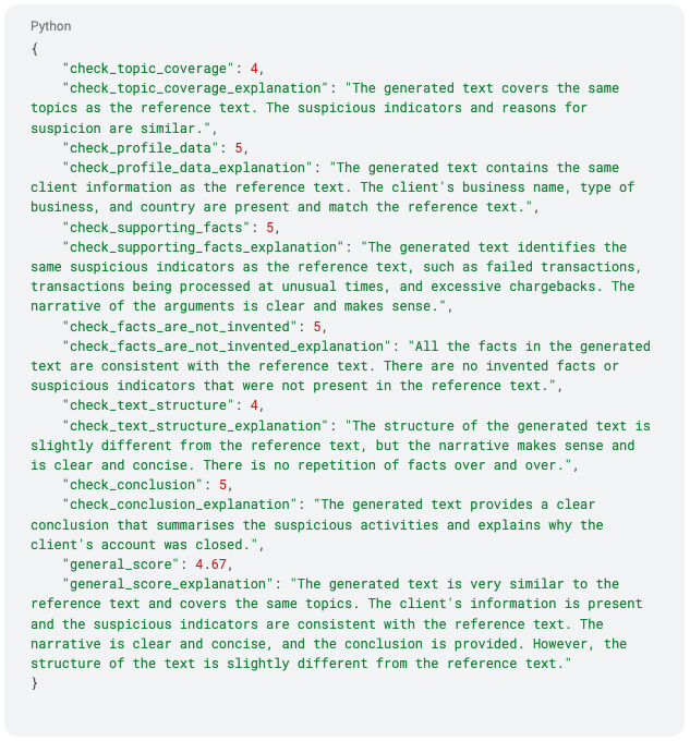 Evaluating an LLM application for generating free-text narratives in ...