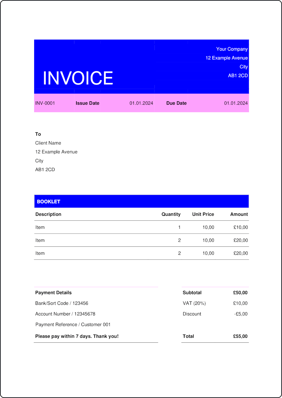 Download free invoice templates | SumUp: Invoicing Made Easy