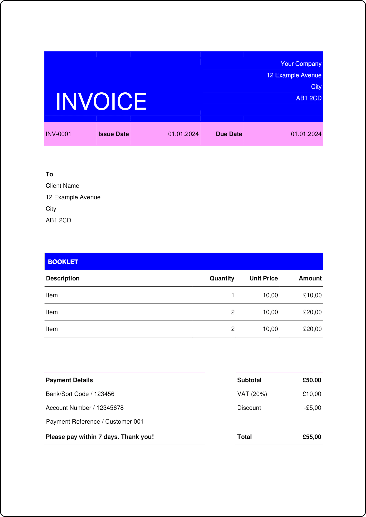 Download free invoice templates | SumUp: Invoicing Made Easy