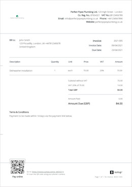 Plumbing Invoice Examples Flash 8n3w