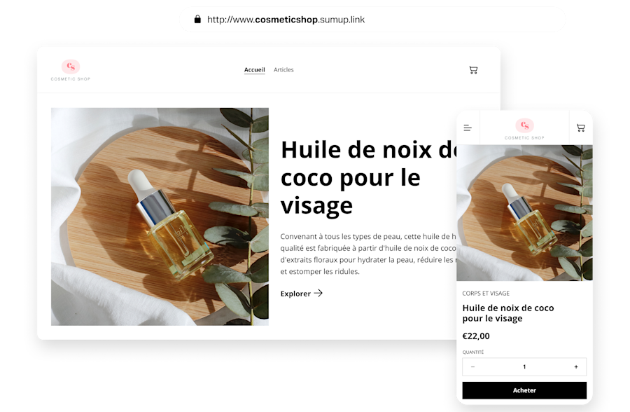 Exemples d'E-shops SumUp
