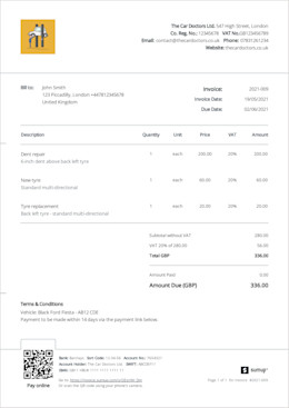 Car Sales Invoice Template Uk