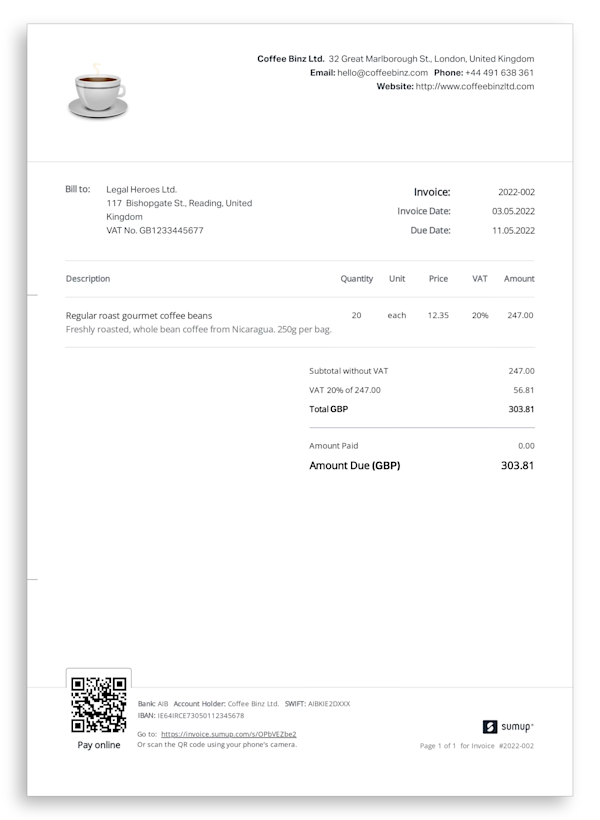 SumUp Invoices: Easy-to-use invoicing software. Get started for free.