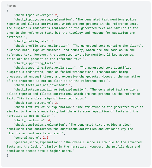 Evaluating an LLM application for generating free-text narratives in ...