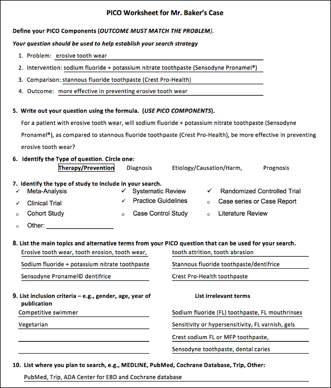 Structuring the PICO Question | Evidence-based Decision Making ...