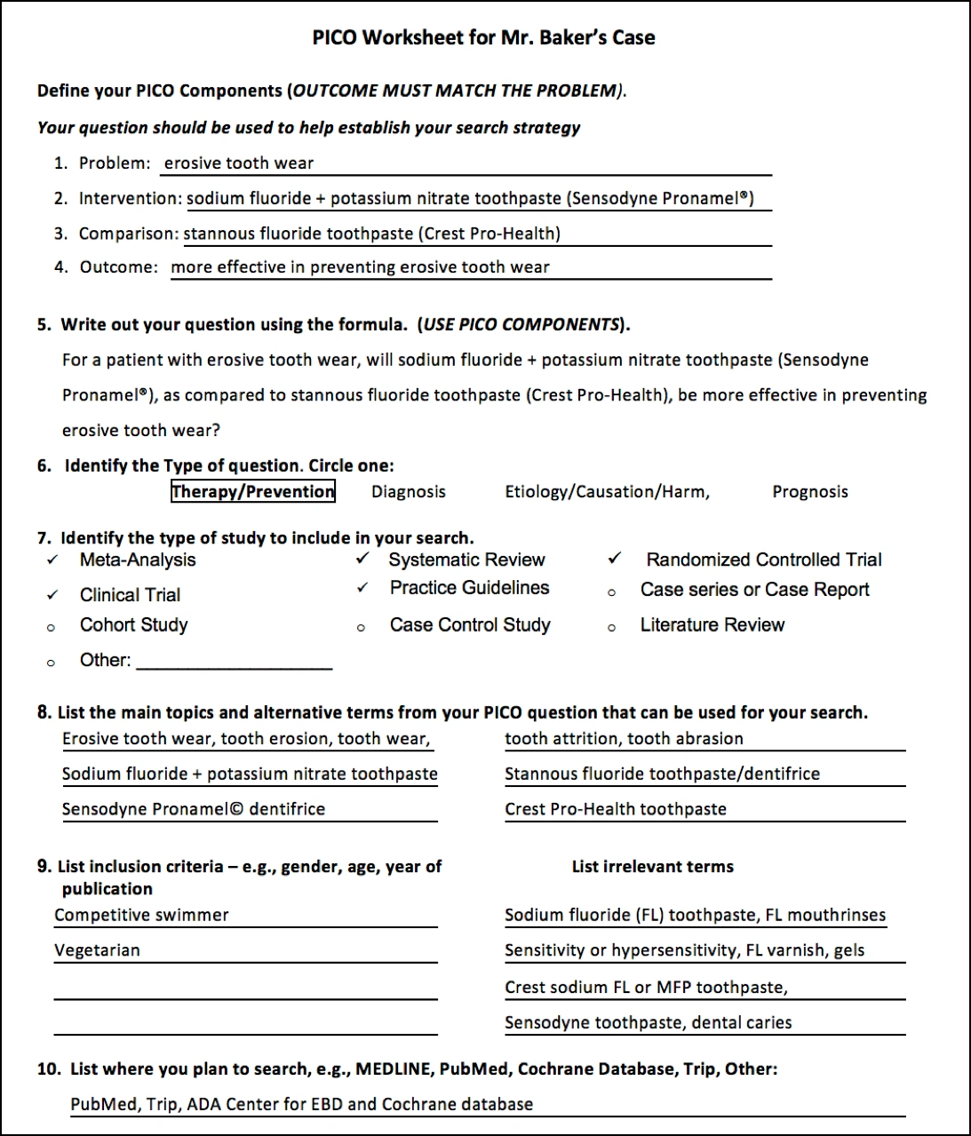 Structuring the PICO Question | Evidence-based Decision Making ...