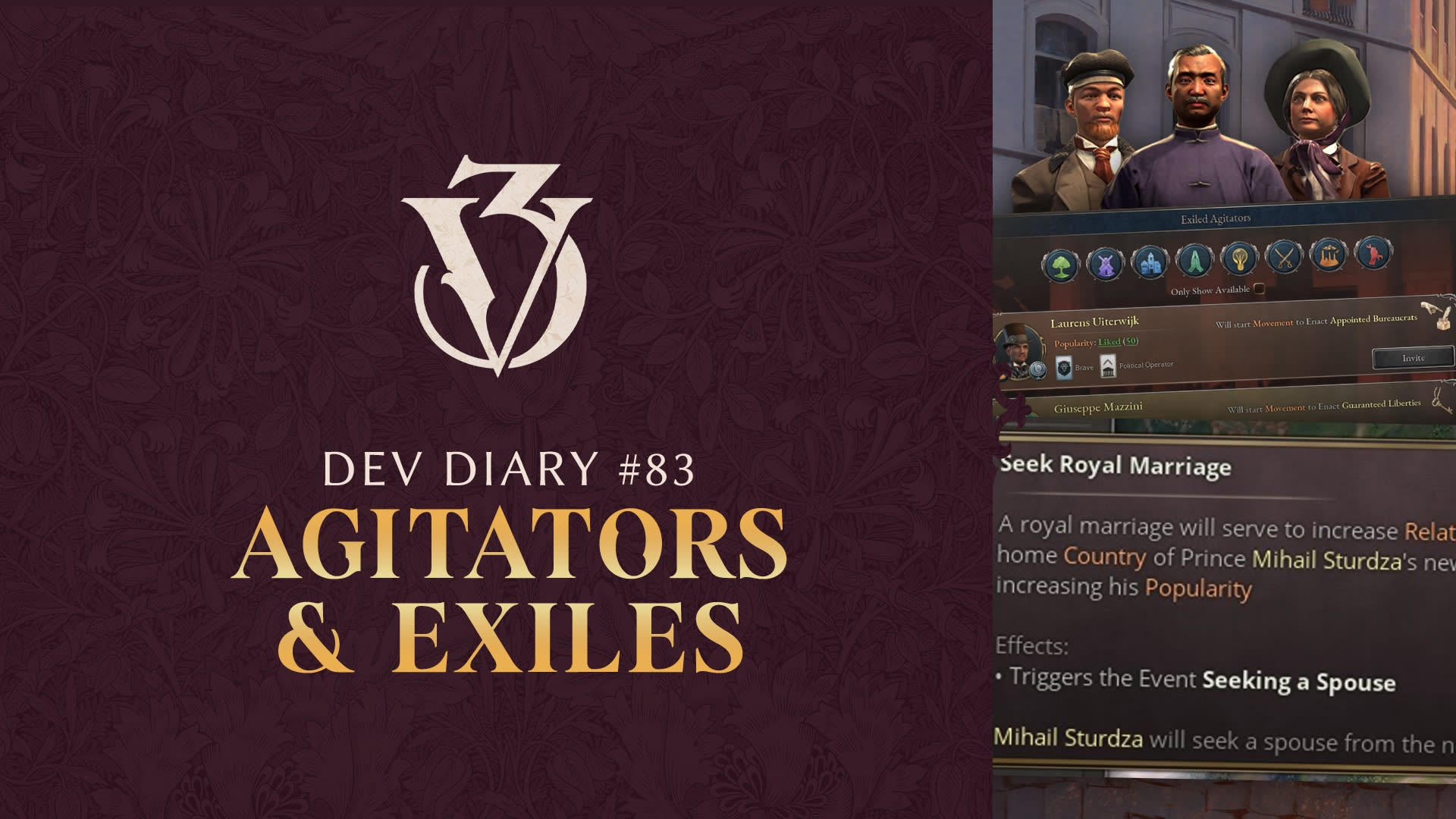 Dev Diary #83 - Agitators and Exiles - Paradox Interactive