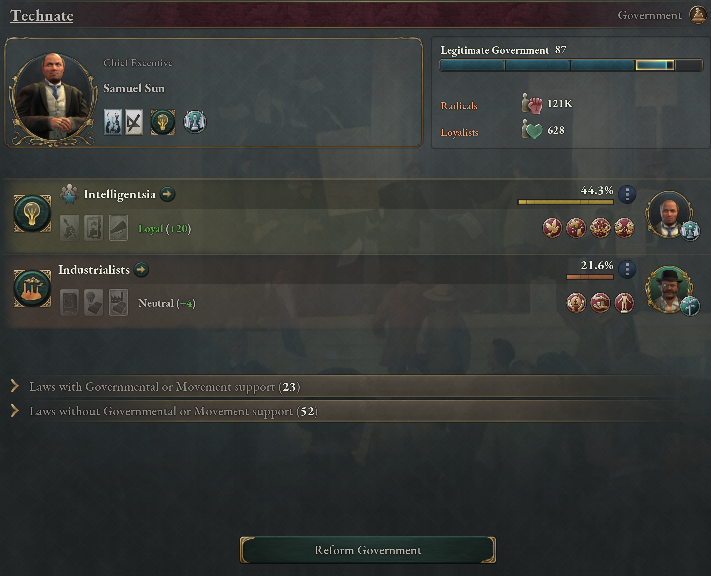 Dev Diary #81 - New Laws in 1.3 - Paradox Interactive