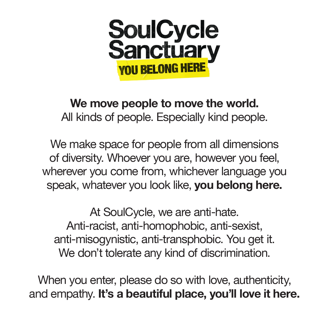 SoulCycle Sanctuary Manifesto