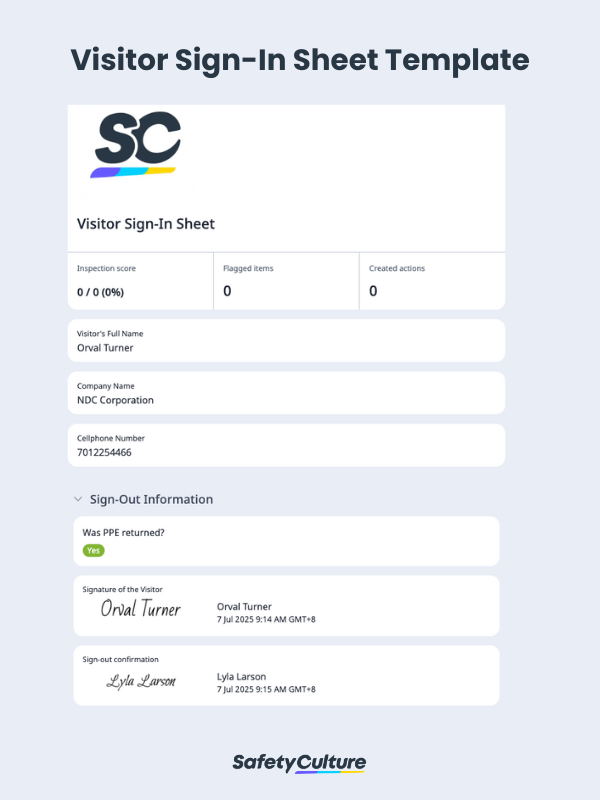 Business Visitor Sign In Sheet Word Landscape Format Templates At