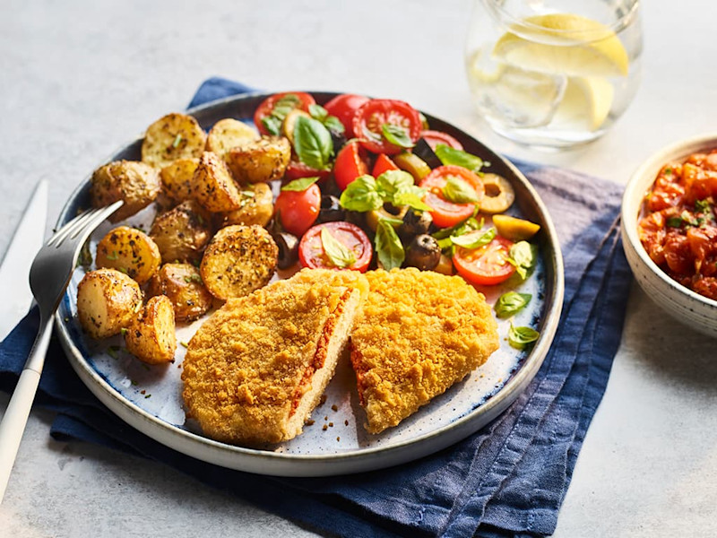 Quorn Escalopes with Italian Potatoes and Salad | Quorn